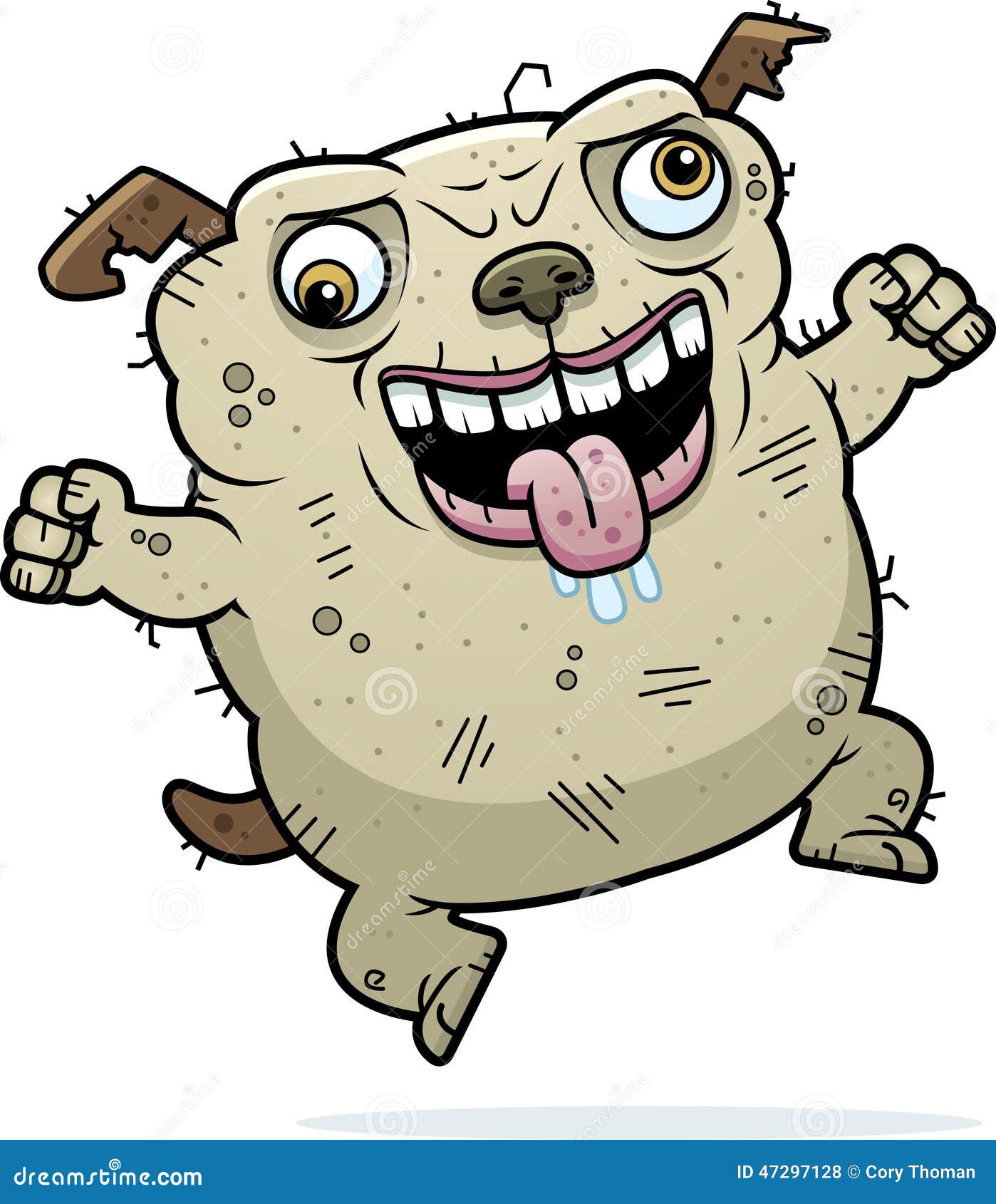 Perro feo loco ilustración del vector. Ilustración de babear - 47297128