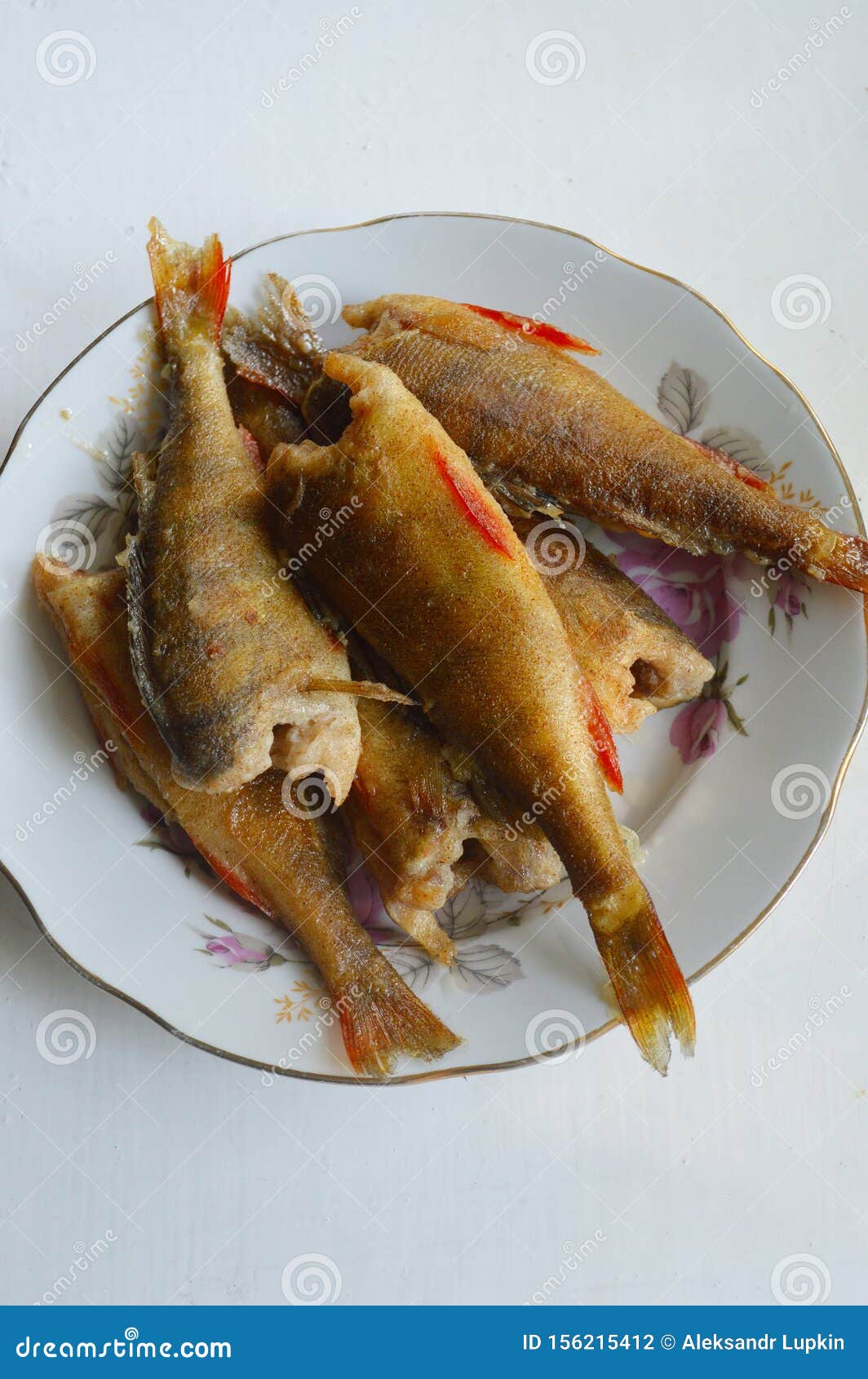 Perro frito en una placa foto de archivo. Imagen de perca - 156215412