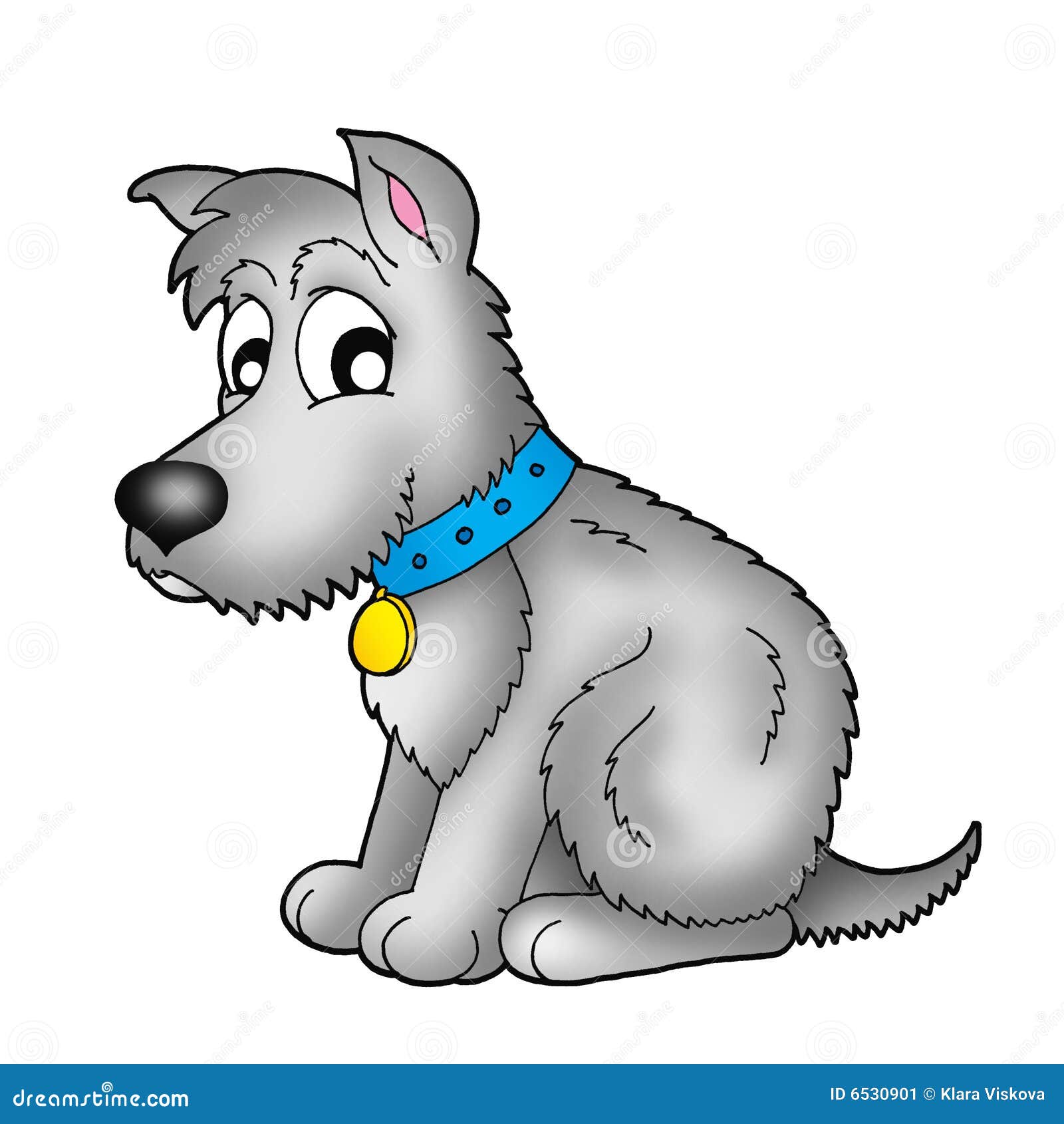 Perro gris lindo stock de ilustración. Ilustración de mascota - 6530901