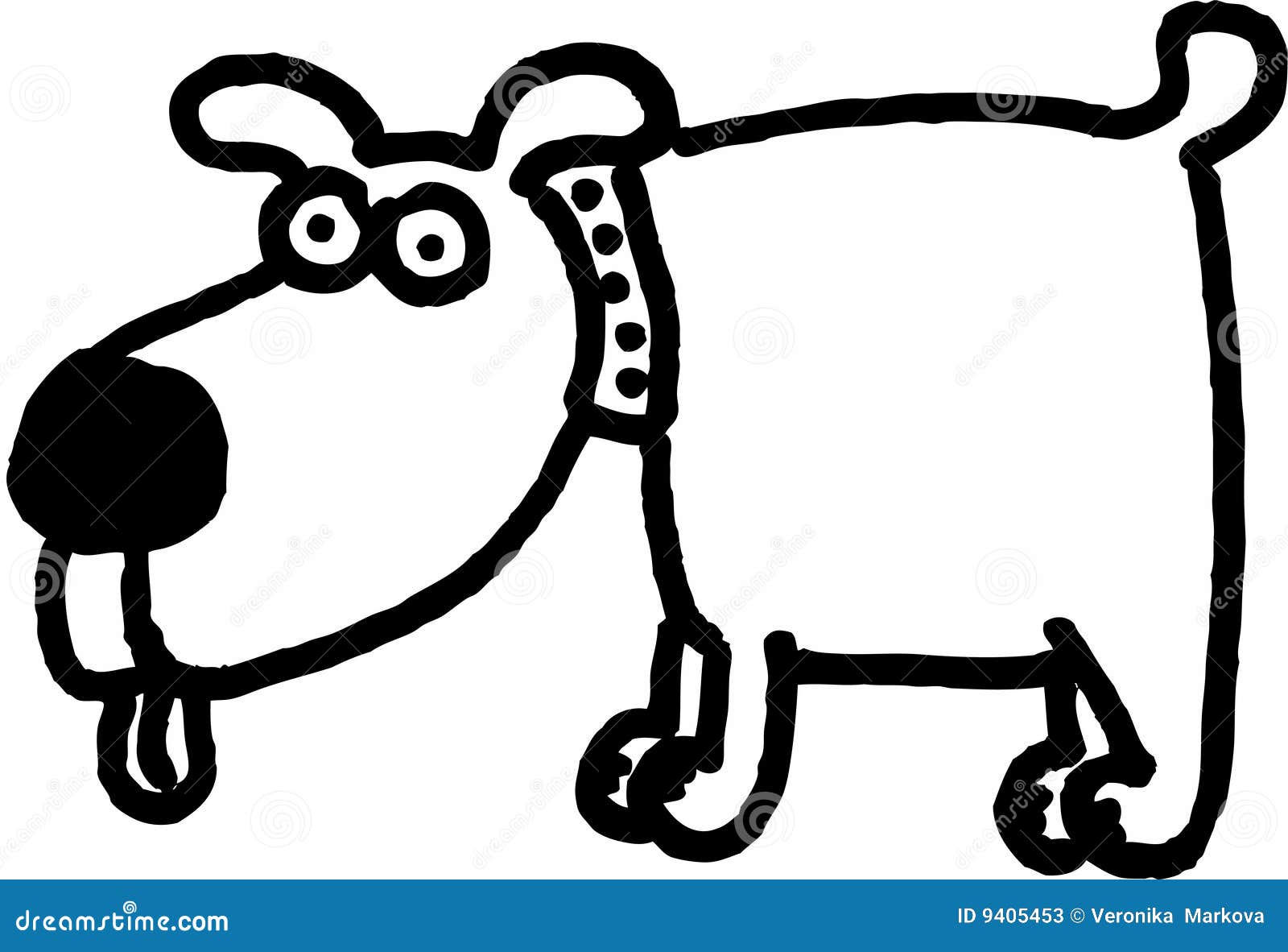 Perro loco ilustración del vector. Ilustración de caniche - 9405453