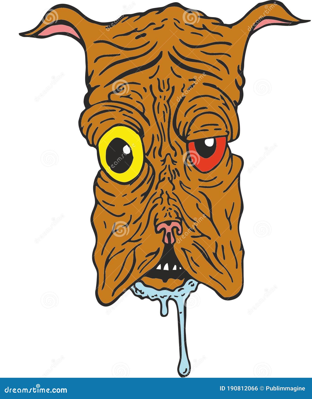 Perro loco ilustración del vector. Ilustración de empedrado - 190812066