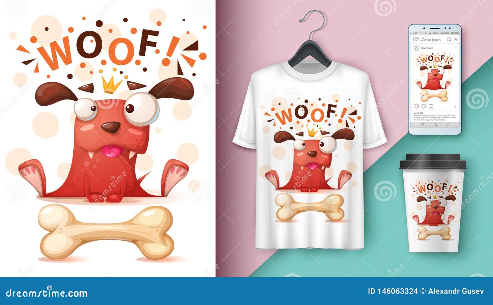 Perro Loco - Maqueta Para Su Idea Ilustración del Vector - Ilustración ...