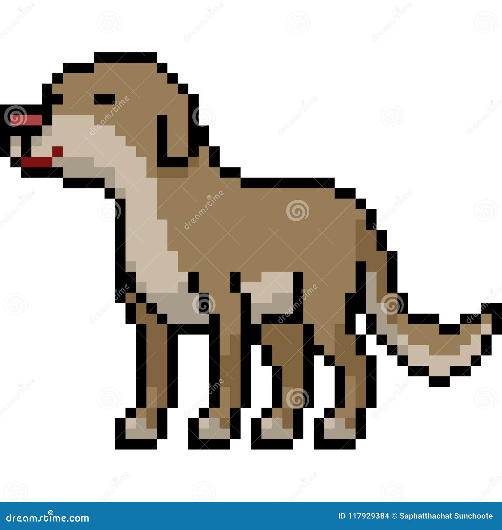 Perro Perdido Del Arte Del Pixel Del Vector Ilustración del Vector ...