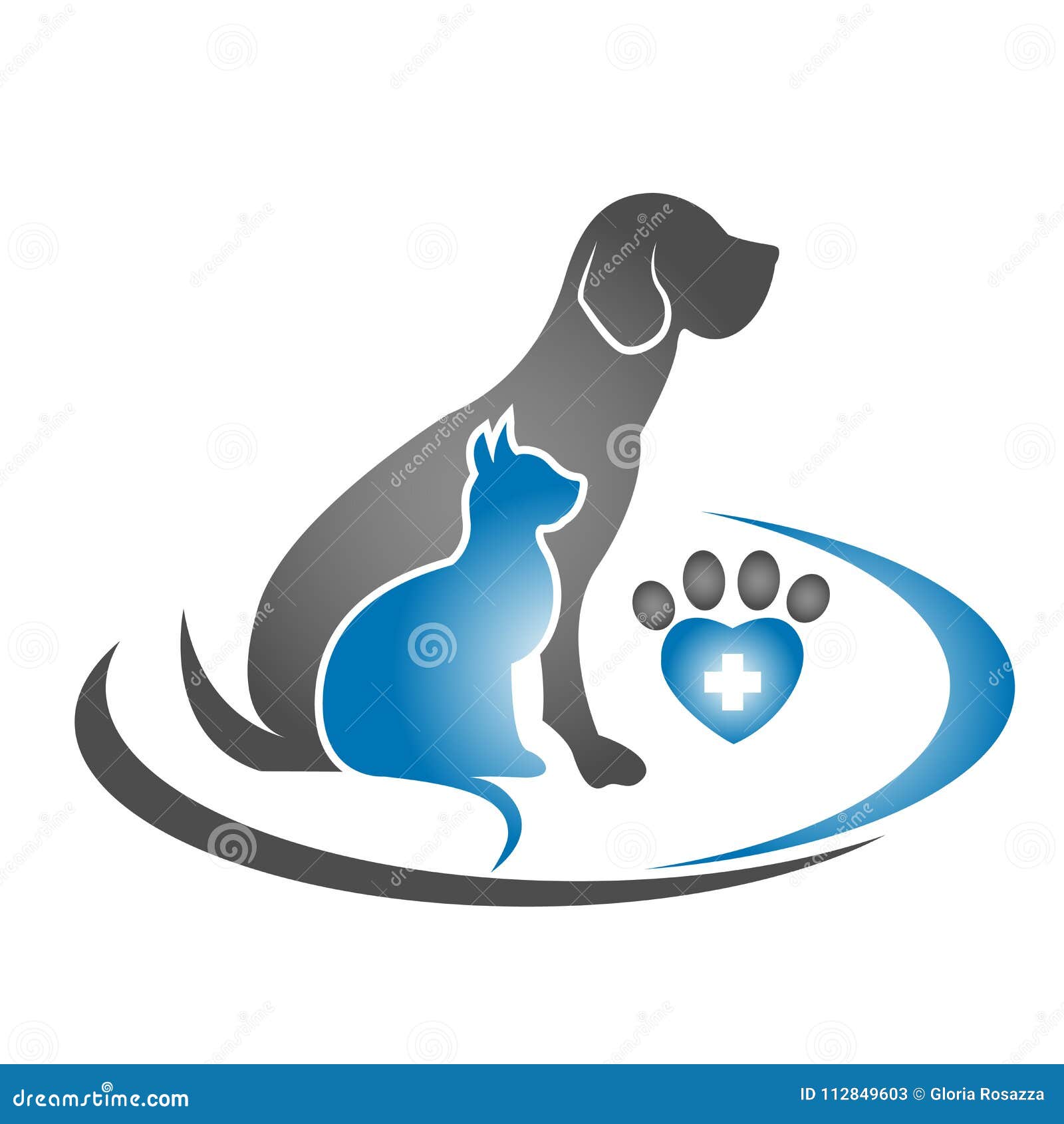 Perro Y Gato Plantilla Veterinaria Del Logotipo Del Diseño De La Imagen