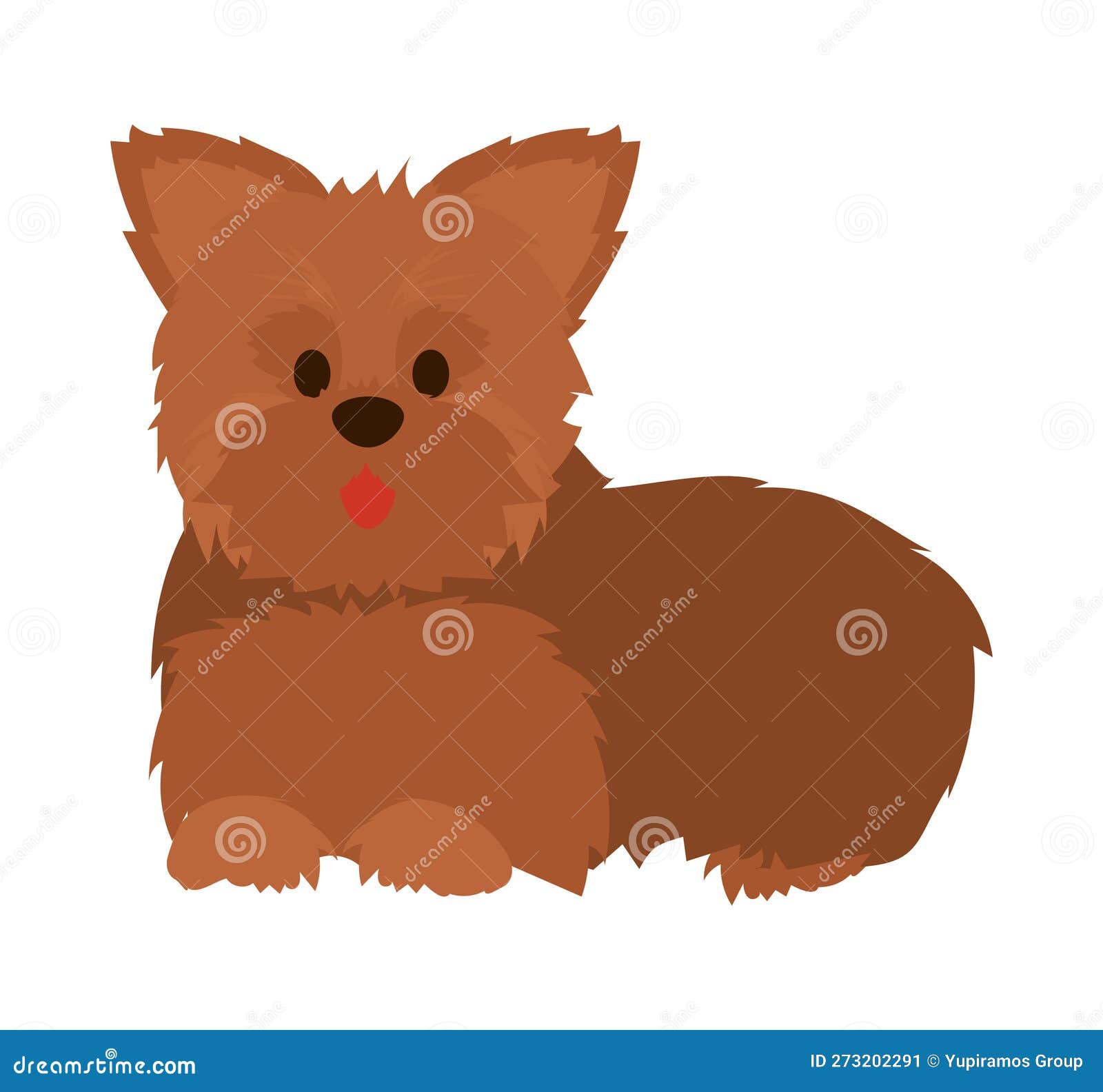 Perro yorkie lindo ilustración del vector. Ilustración de divertido ...