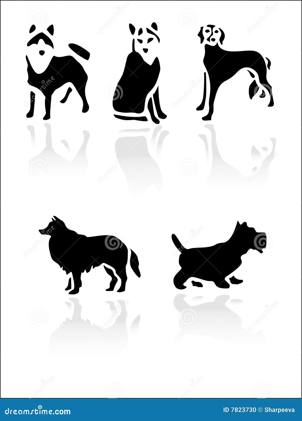 Perros negros del vector ilustración del vector. Ilustración de mascota ...