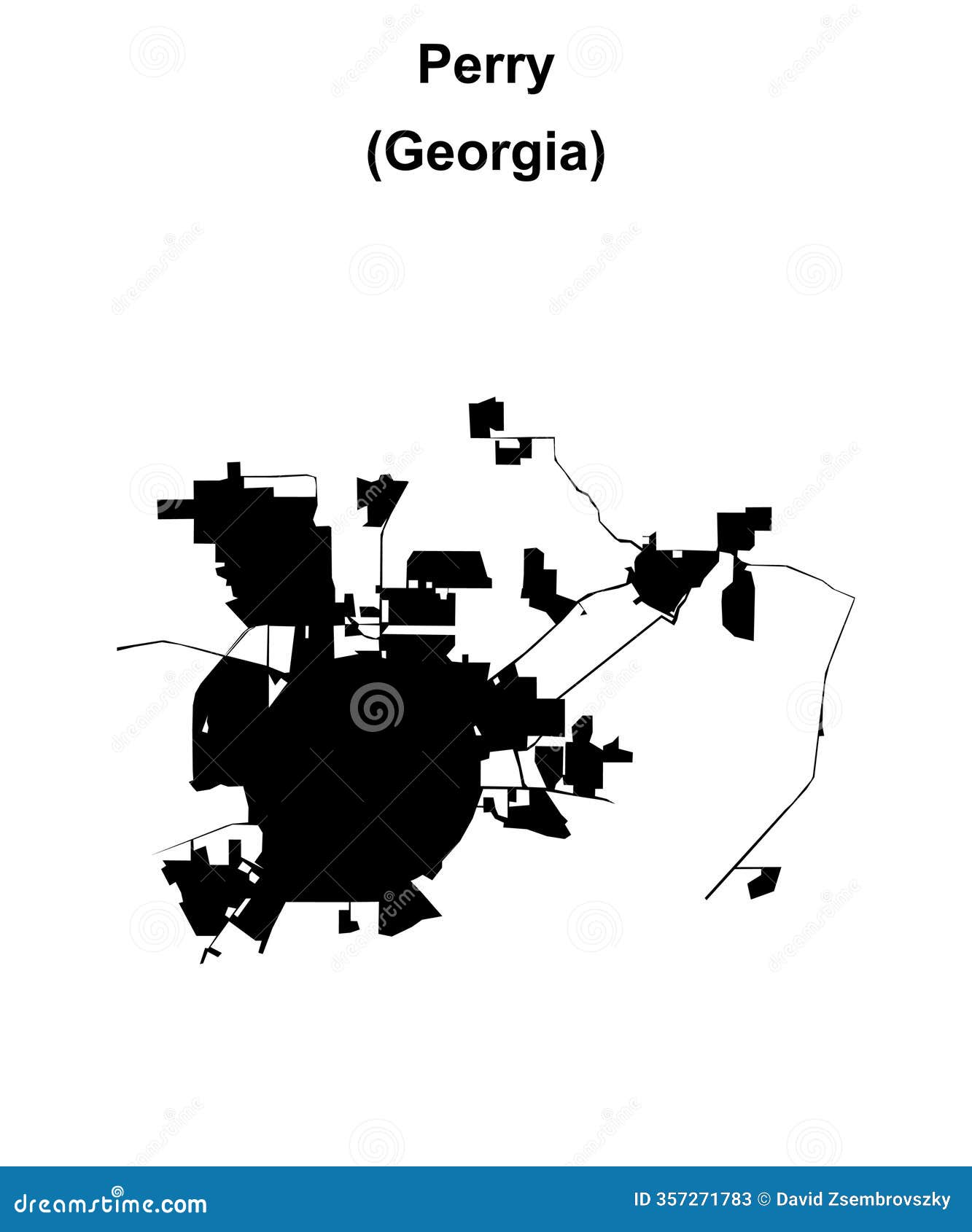 Perry outline map stock illustration. Illustration of boundary - 357271783
