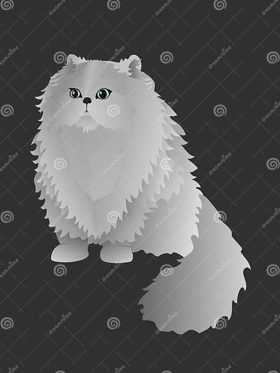 Persa Cat Vector Illustration Stock de ilustración - Ilustración de ...