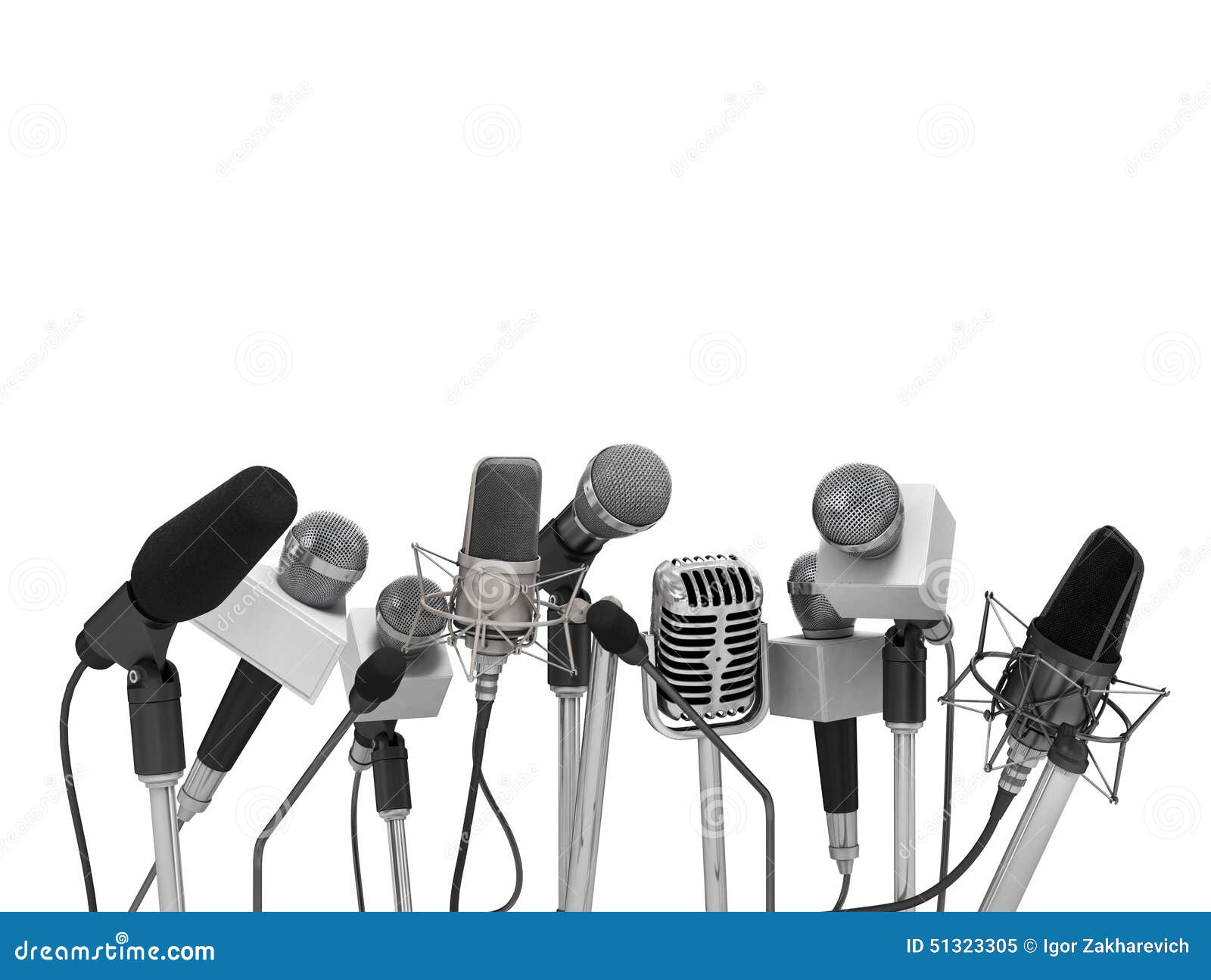 Persconferentie Met Bevindende Microfoons Stock Afbeelding - Image of ...