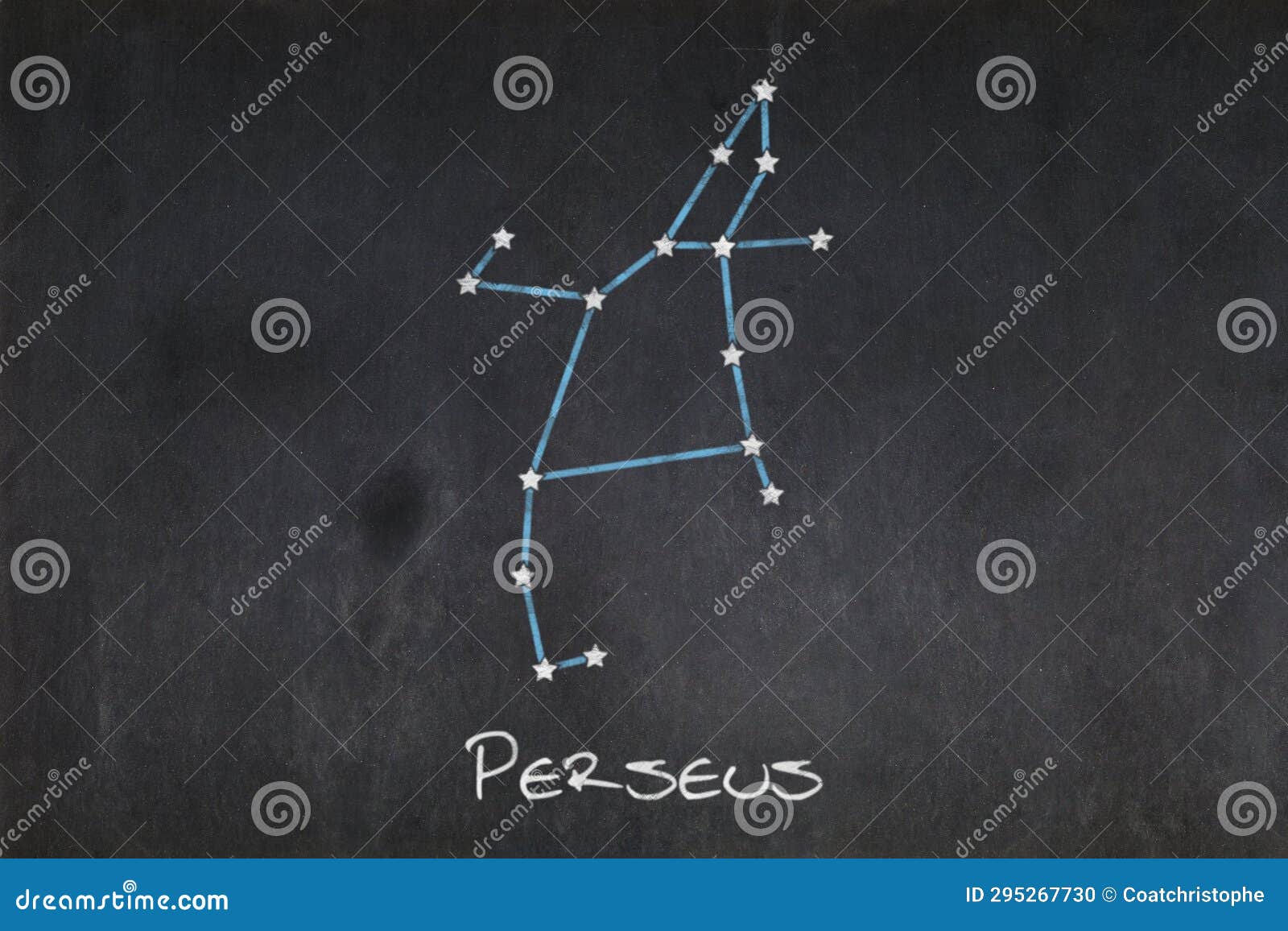 Perseus Constellation Drawn on a Blackboard Stock Photo - Image of ...