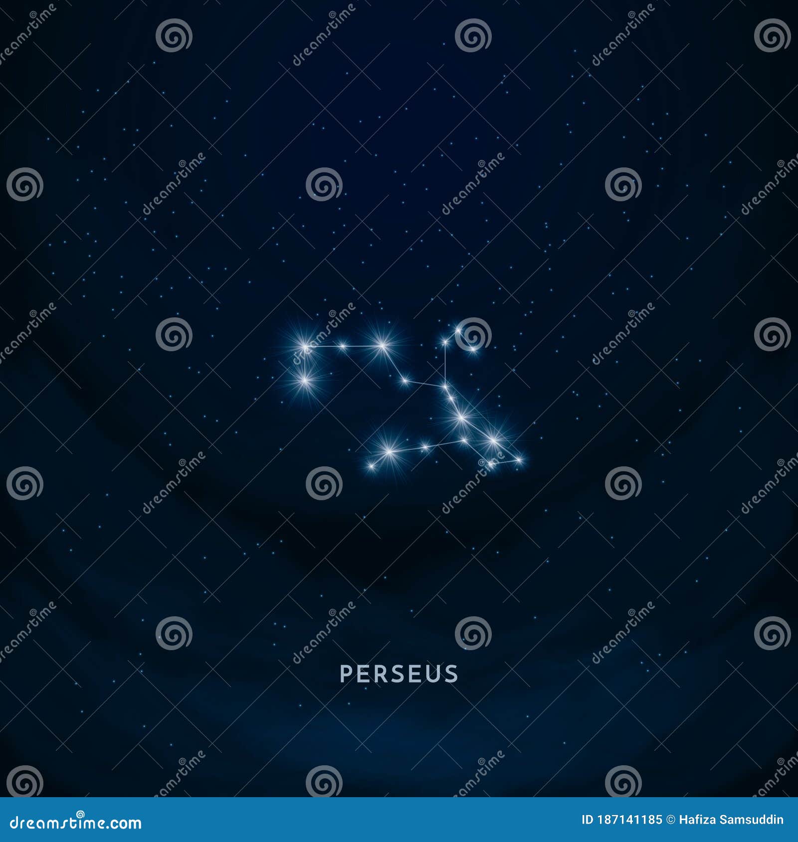 Perseus Constellation In Golden Circle Cartoon Vector | CartoonDealer ...