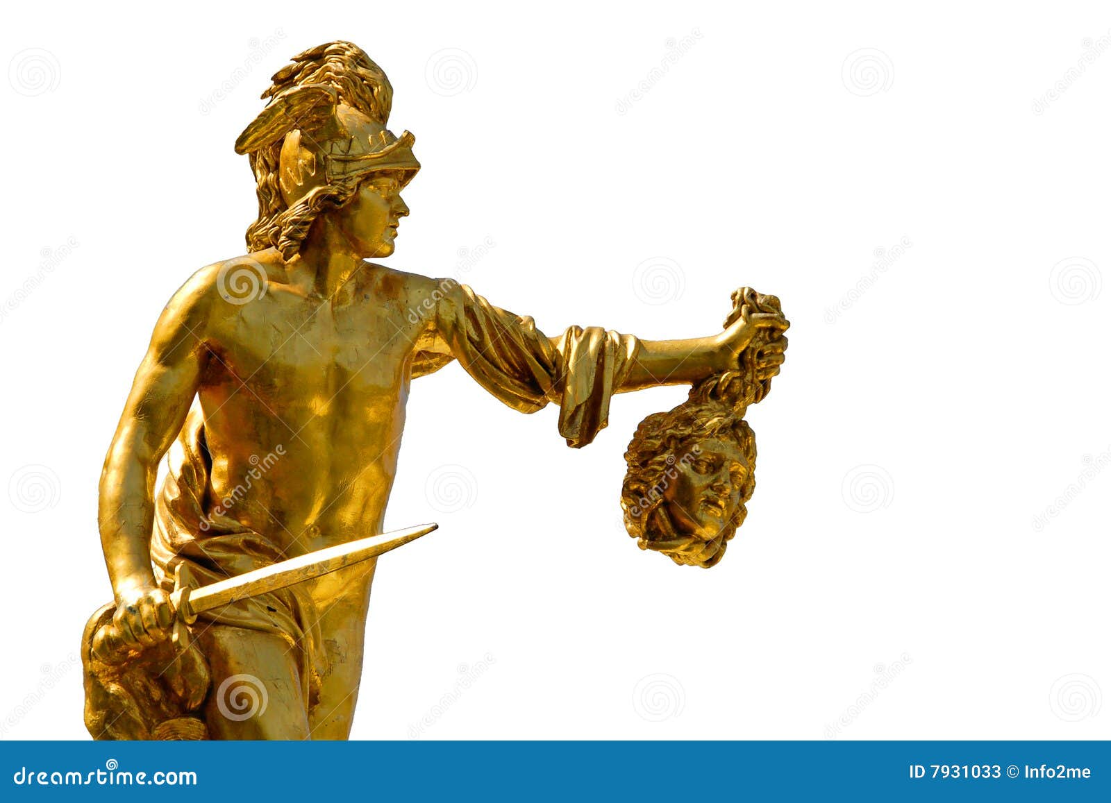 Perseus with the Head of Medusa -Isolated on White Stock Image - Image ...