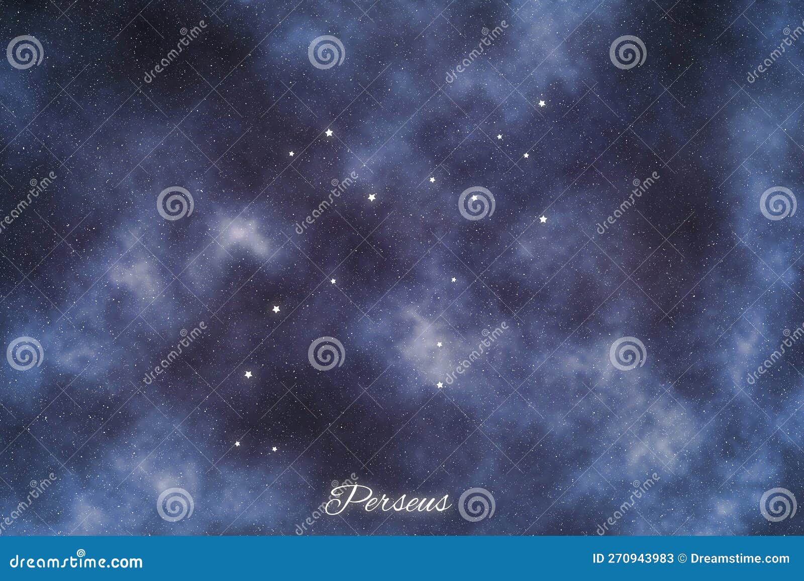 Perseus Star Constellation, Brightest Stars , Hero Constellation Stock ...