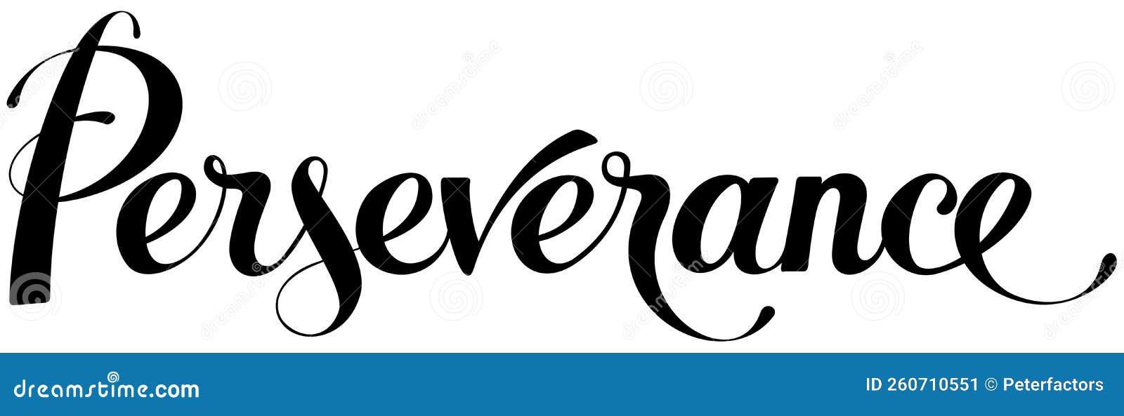 Perseverance - Custom Calligraphy Text Stock Vector - Illustration of ...
