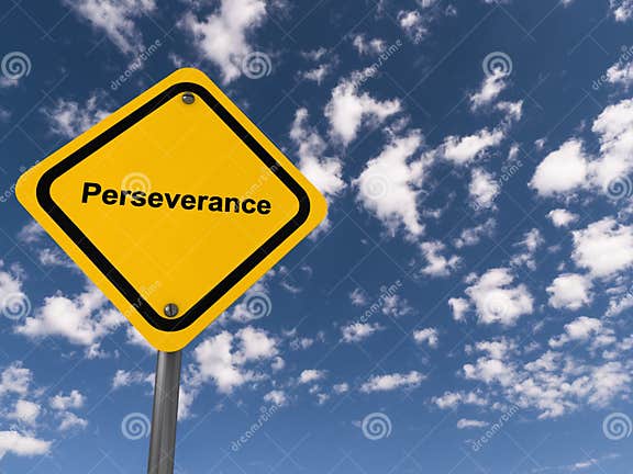 Perseverance Traffic Sign on Blue Sky Stock Illustration - Illustration ...