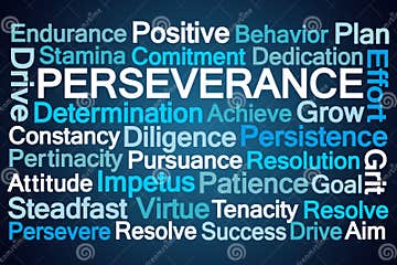Perseverance Word Cloud stock illustration. Illustration of attitude ...
