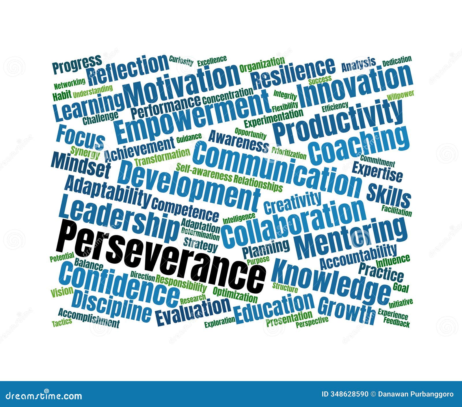 Perseverance Word Cloud stock illustration. Illustration of effort ...