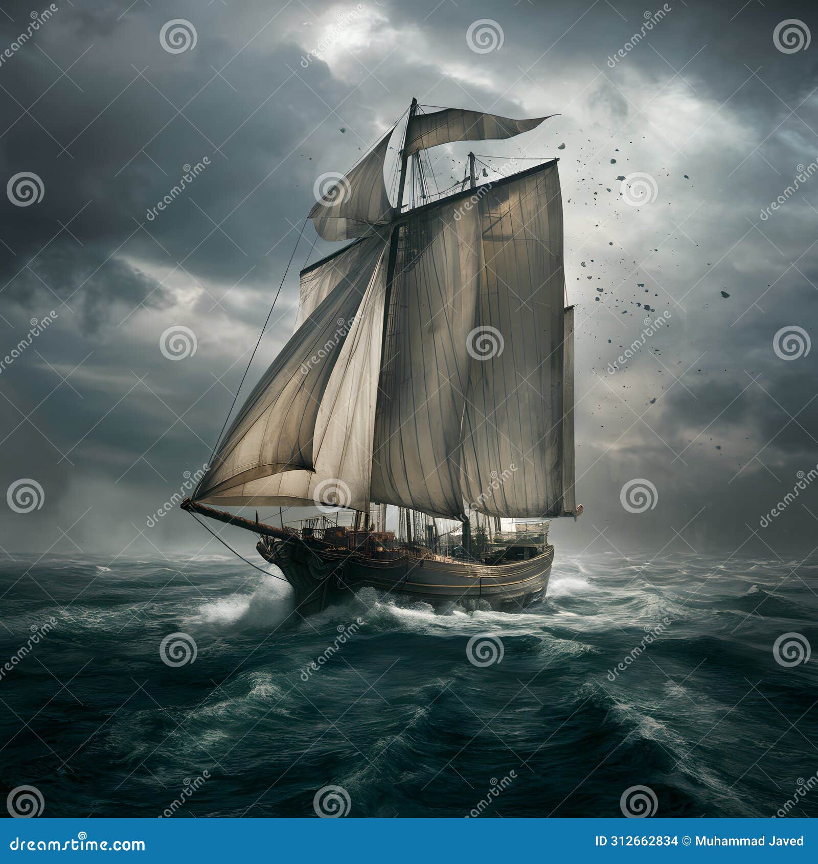 Persevering through Storm Person Sails, Navigating Rough Waters with ...