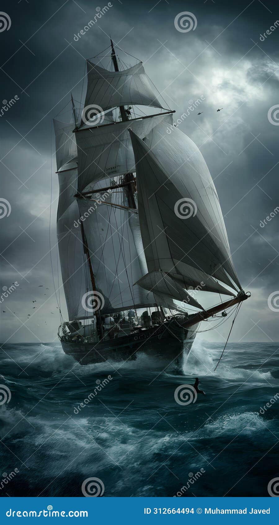 Persevering through Storm Person Sails, Navigating Rough Waters with ...