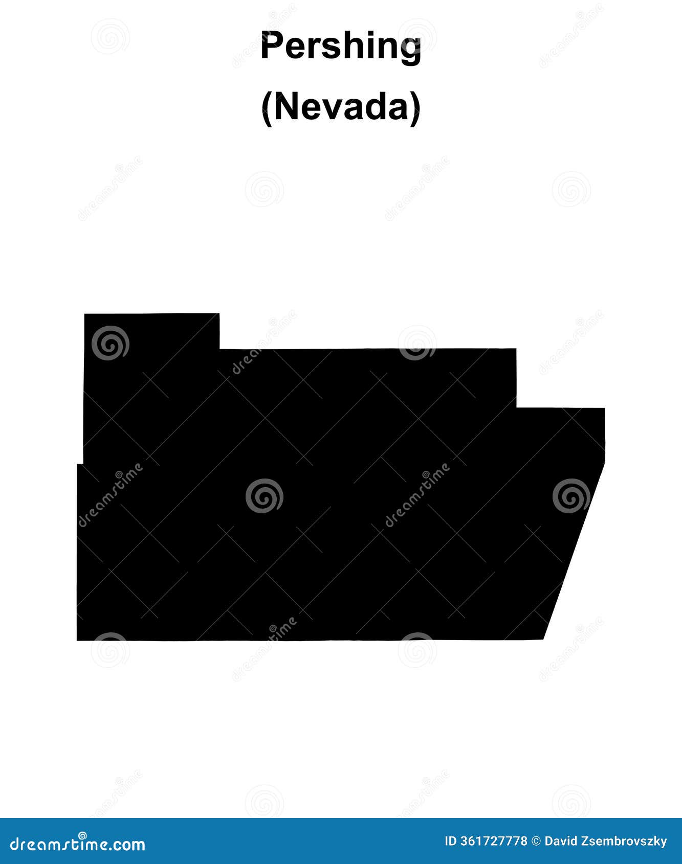 Map Of Pershing County In Nevada State On White Background. Single ...