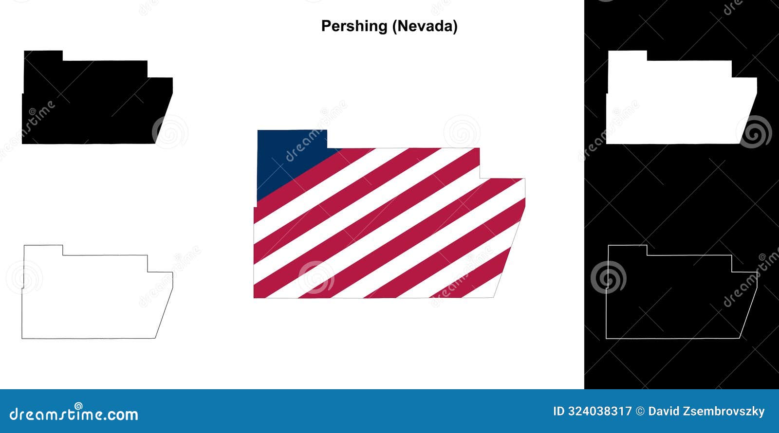 Map Of Pershing County In Nevada State On White Background. Single ...