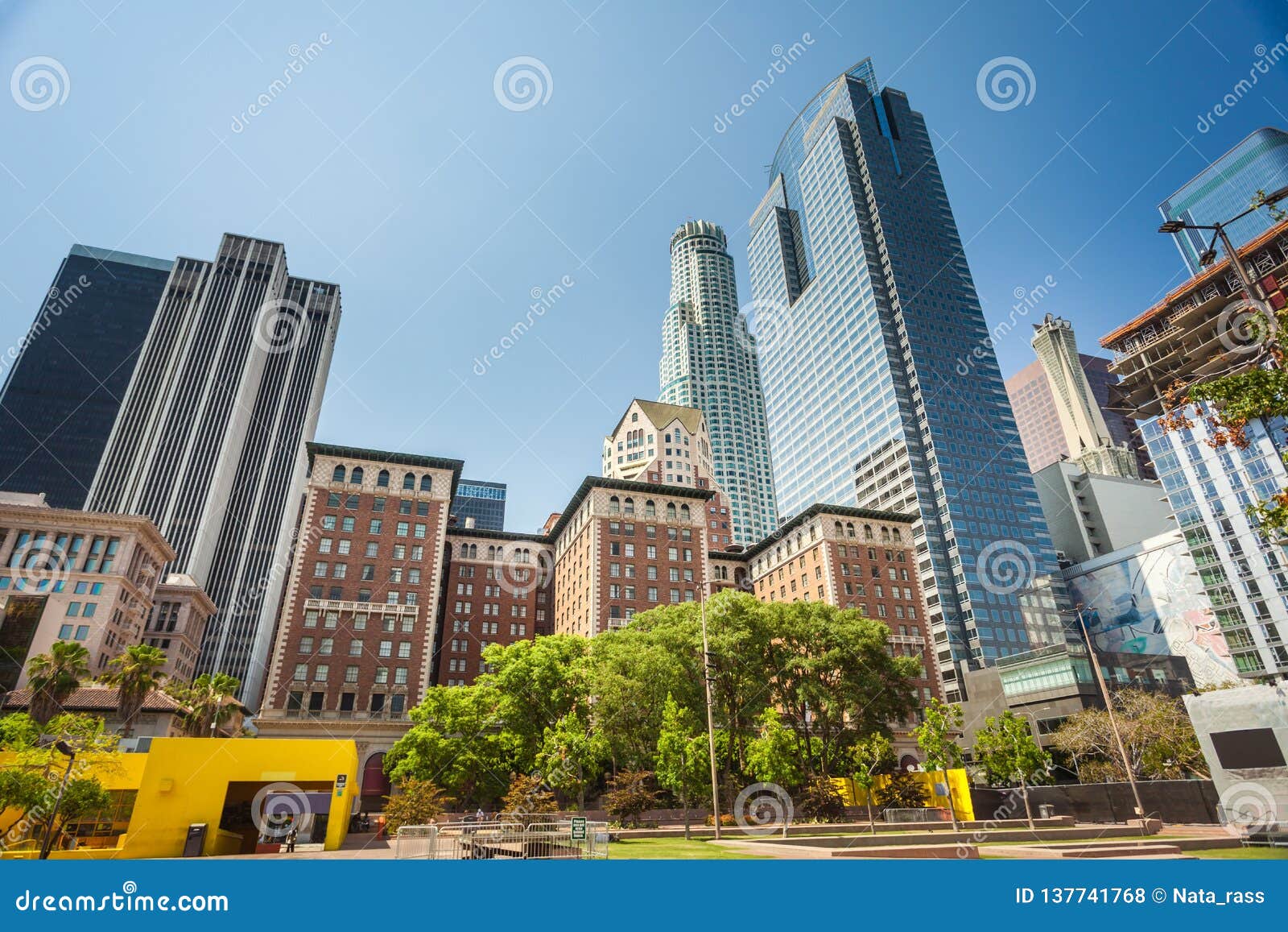 Pershing Square in Downtown of Los Angeles Stock Photo - Image of ...