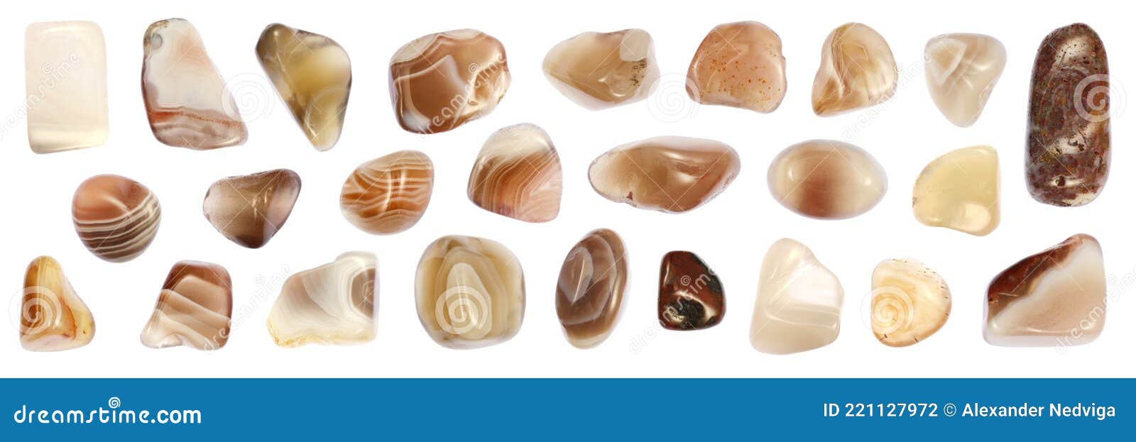 Persian Agate Stones Set Texture on White Light Isolated Background ...