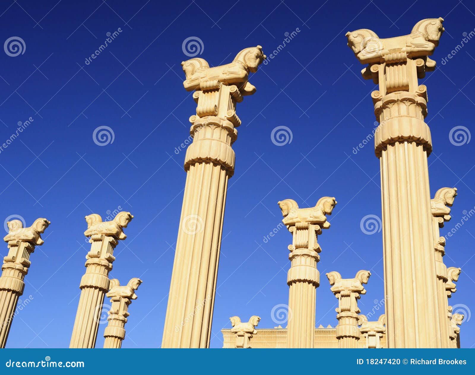 Persian Columns with Stylized Capitals Stock Photo - Image of ...
