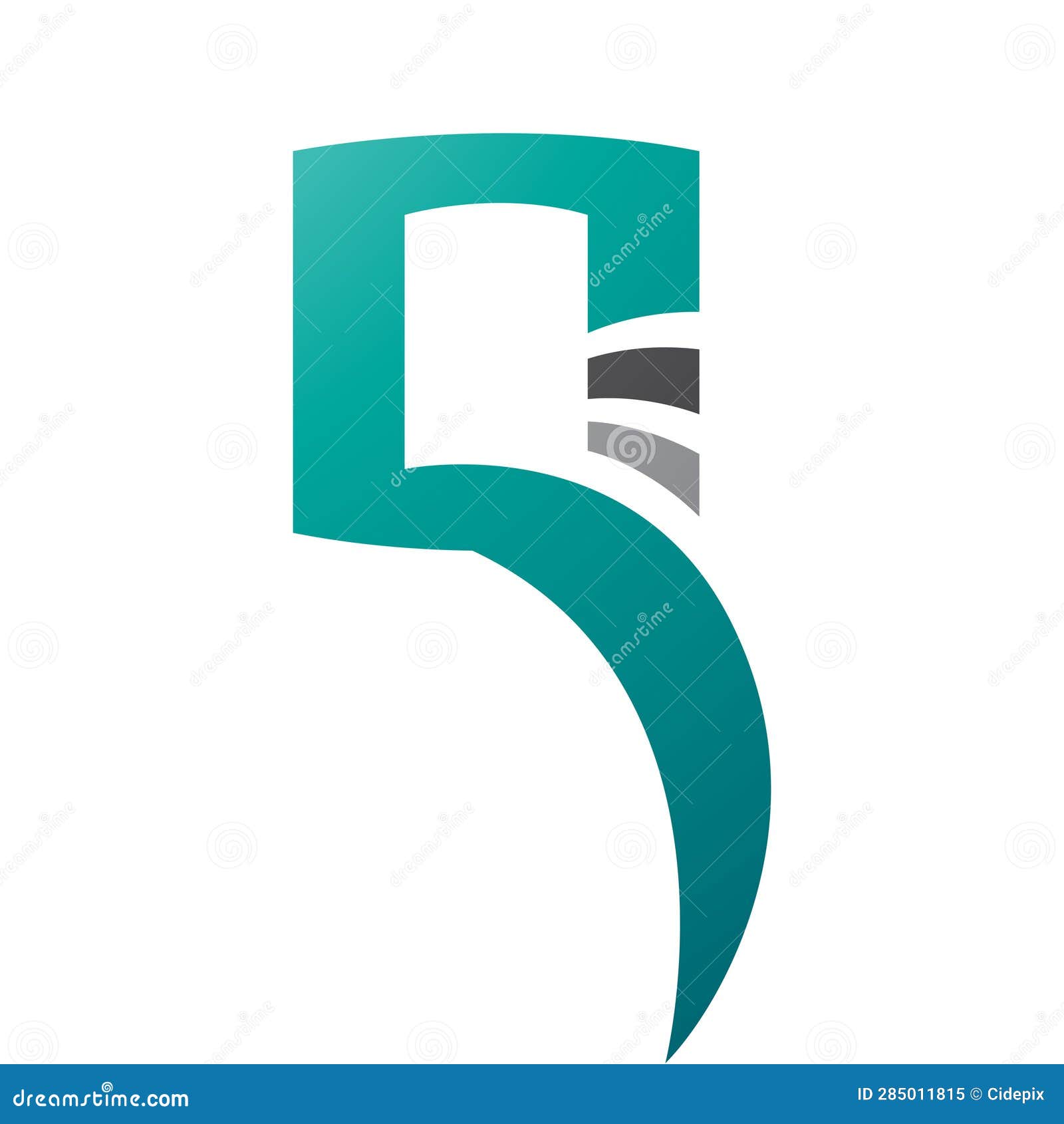 Persian Green and Black Square Shaped Letter Q Icon Stock Vector ...