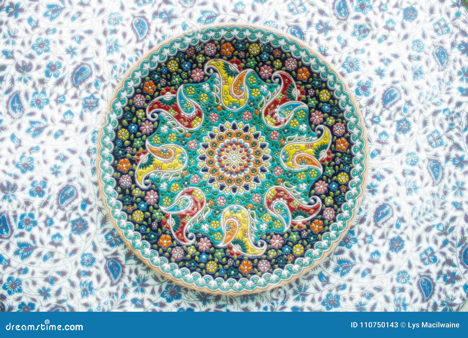 Persian Pattern on the Handmade Plate Stock Image - Image of pattern ...