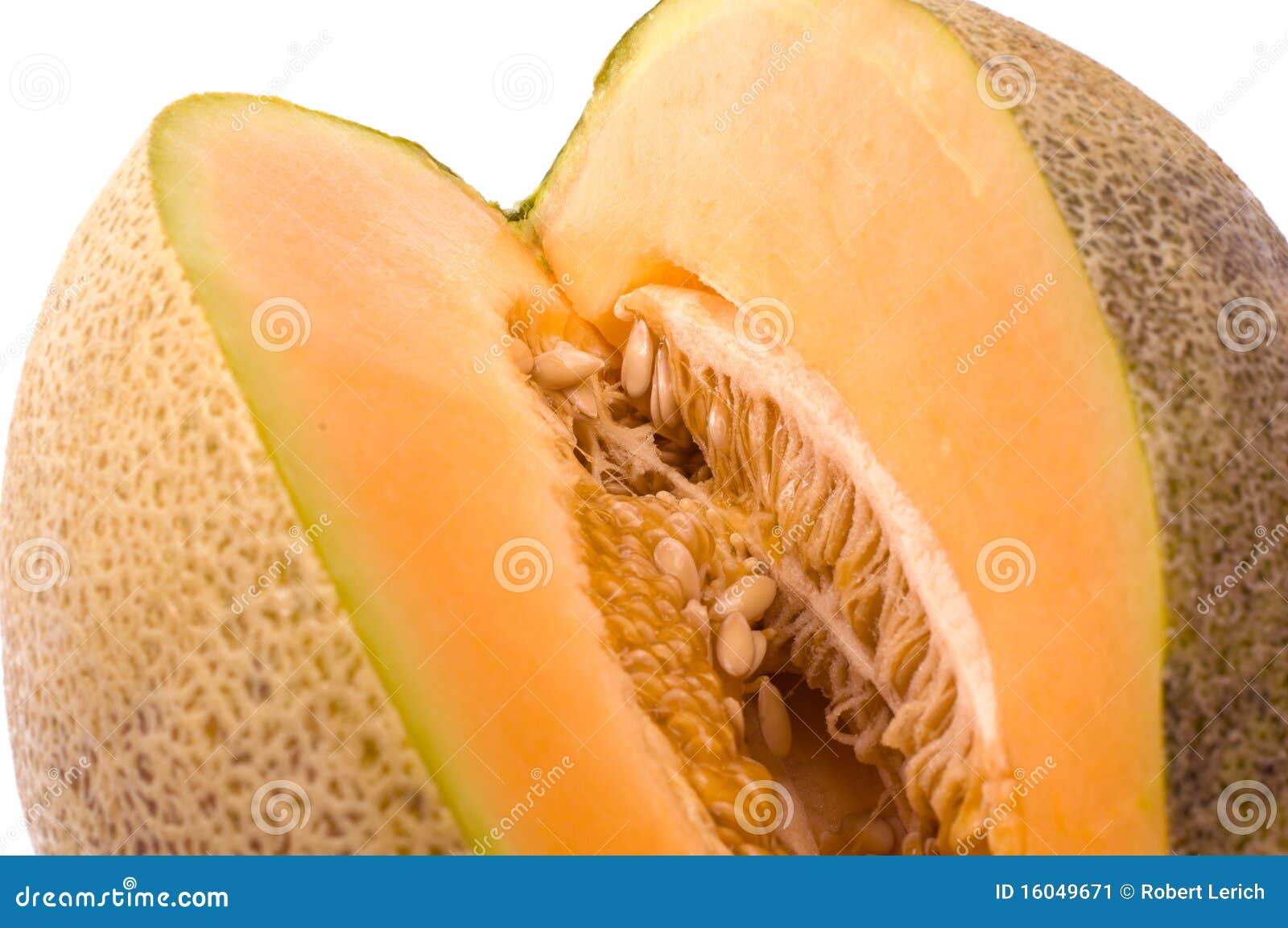 Muskmelon Or Cantaloupe Half Cut Open On A Pile Of Many Whole Melons ...