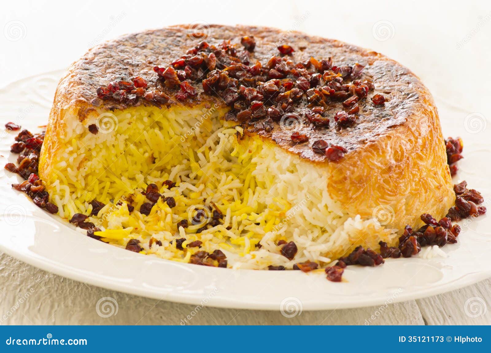 Persian Saffron Rice with Berberis Sereshk Polo Stock Image - Image of ...