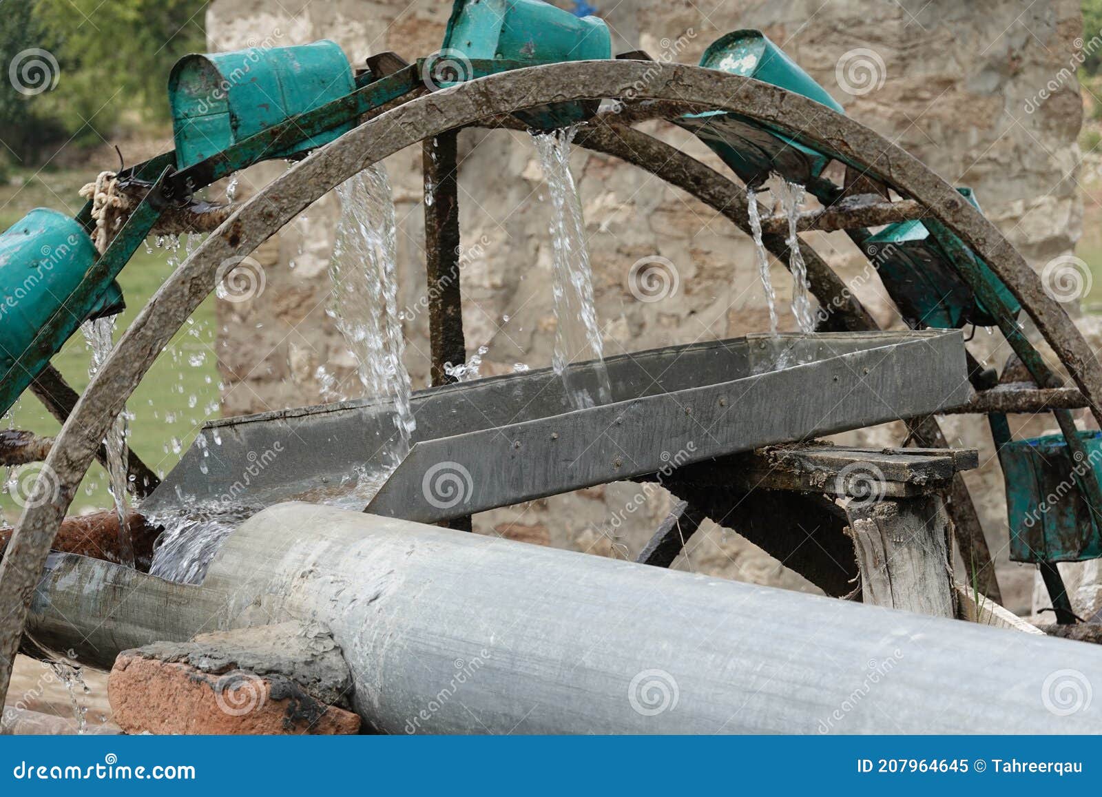 Persian wheel on a well stock image. Image of deep, rural - 207964645