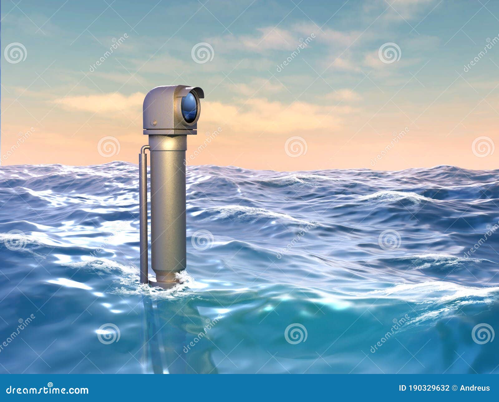 Looking In Periscope Or Binoculars At Target On Black Background. Sight ...