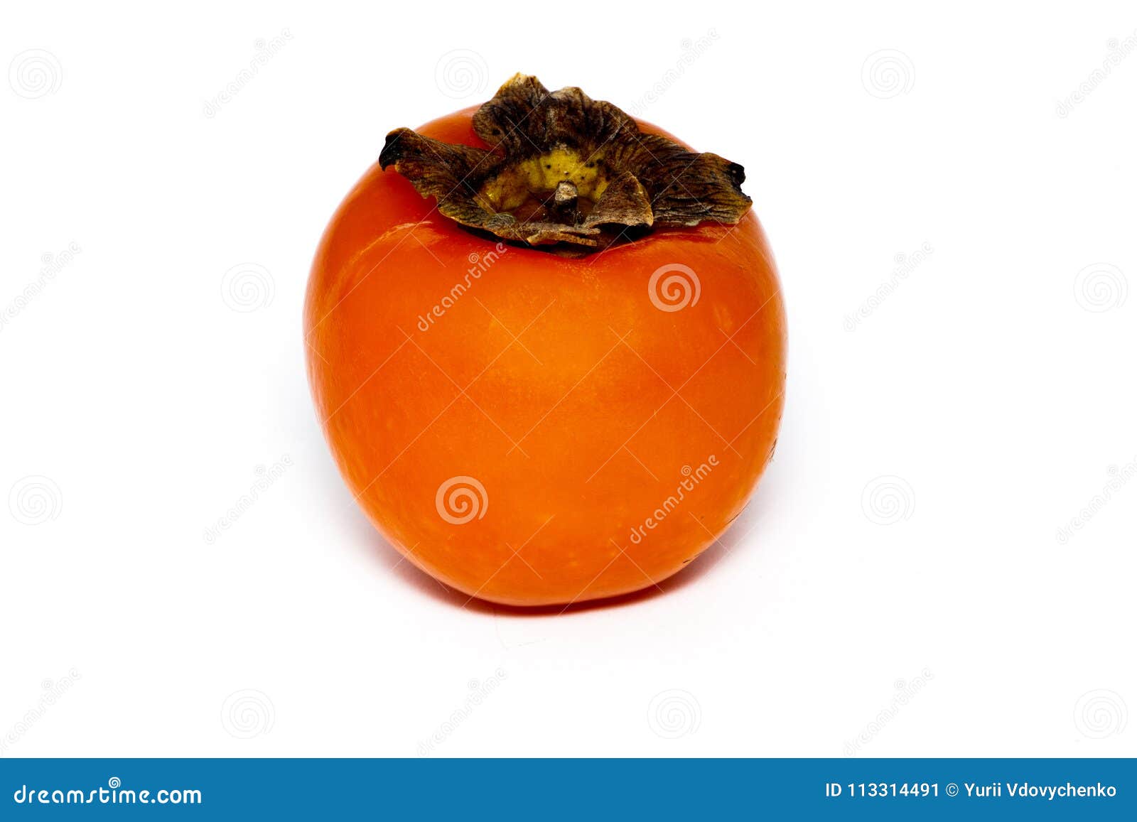 Persimmon of Asian Fresh Fruit. Isolated on White Background. Fresh ...
