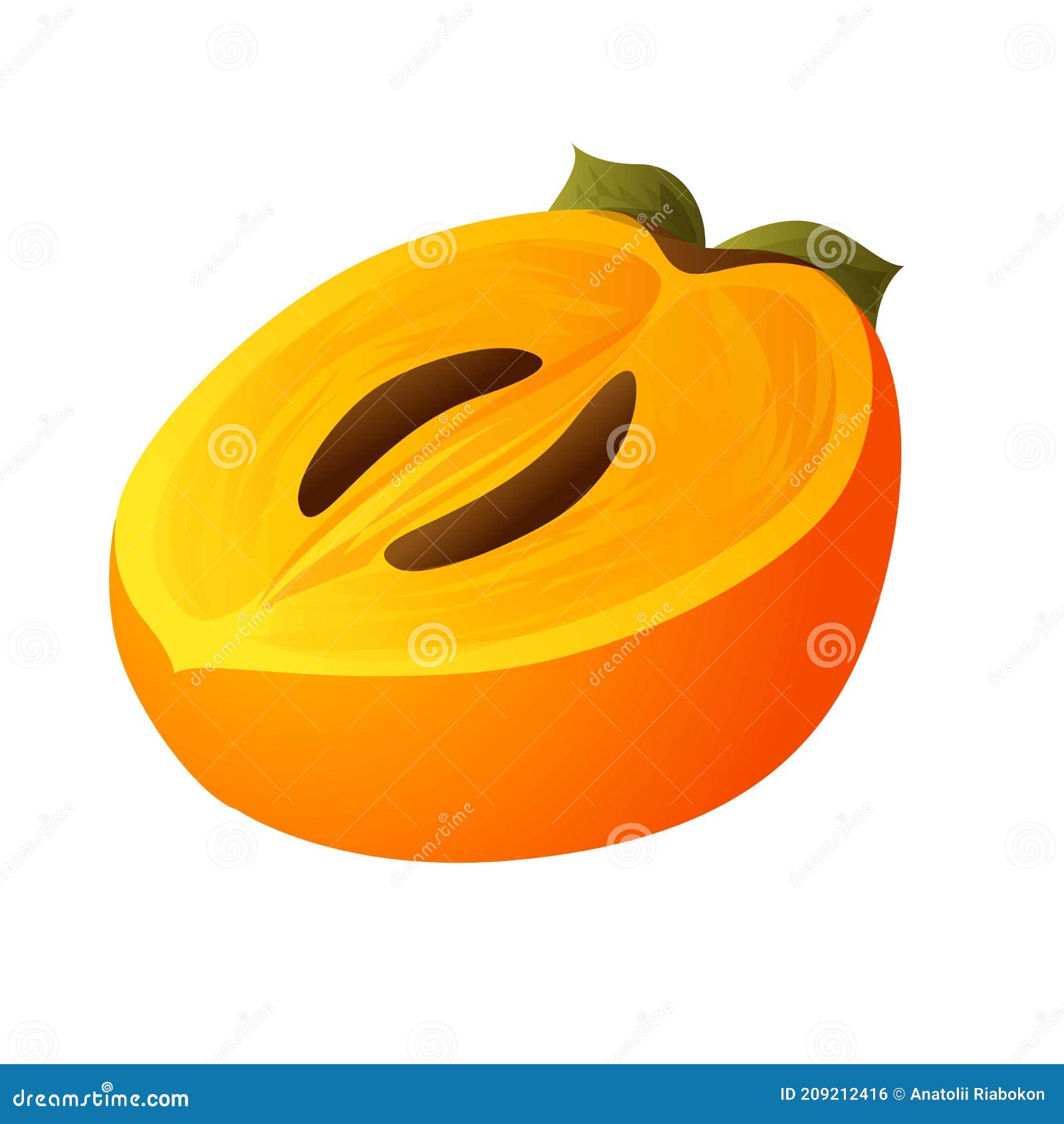 Persimmon Exotic Icon, Cartoon Style Stock Vector - Illustration of ...
