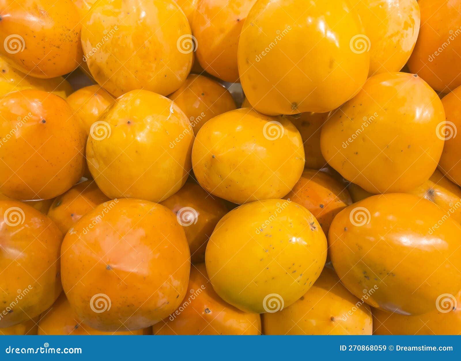 Persimmon Fruit Isolated Texture Background. Orange Fresh Ripe ...