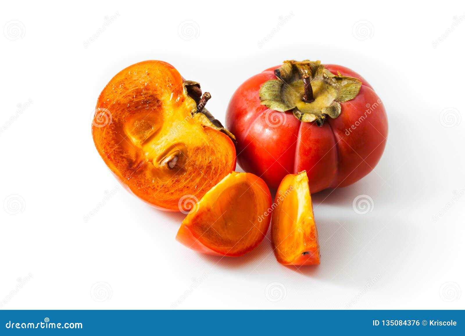 Persimmon Fruit Isolated on White Background As Package Design Element ...