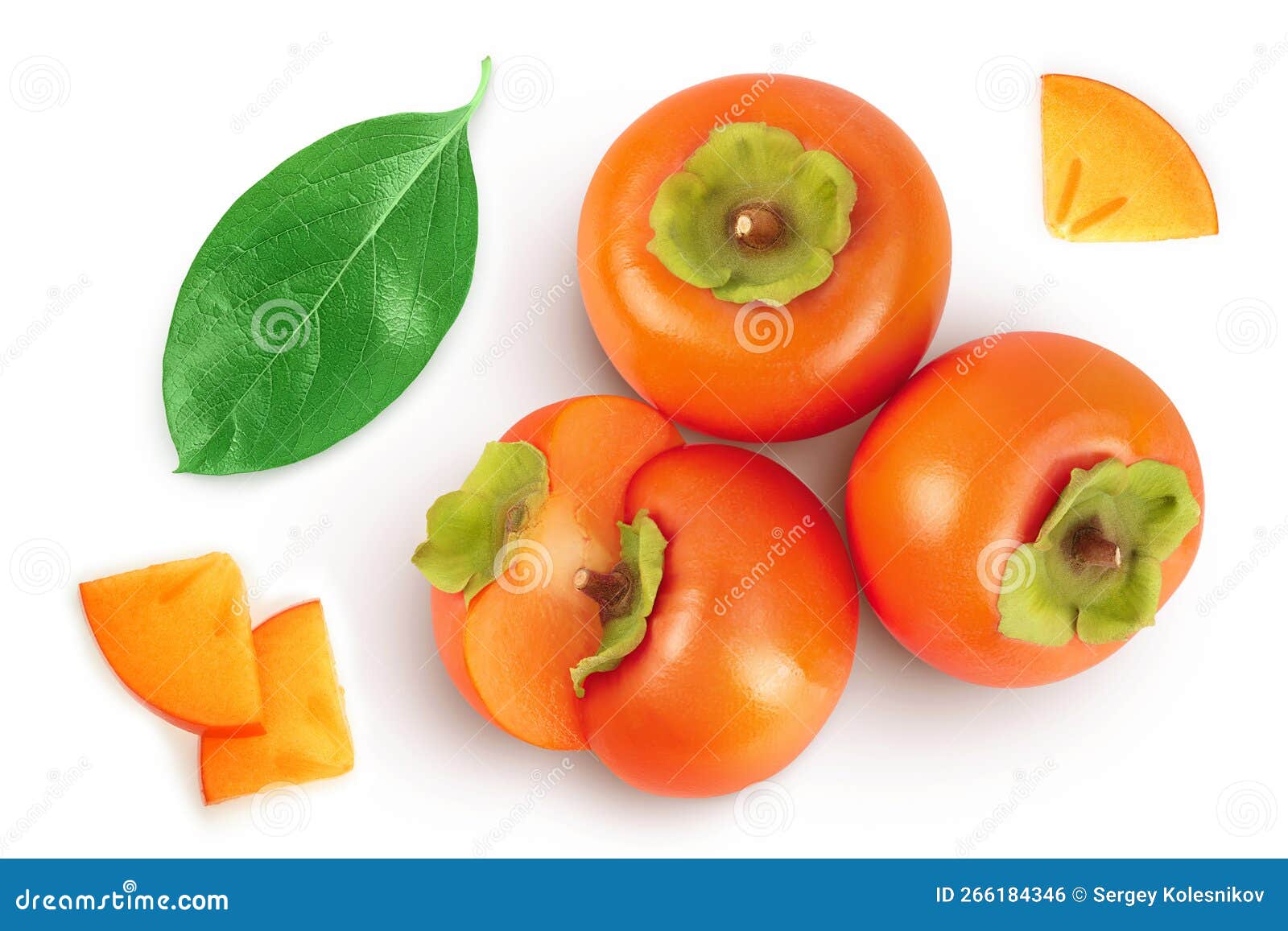 Persimmon Fruit Isolated on White Background with Full Depth of Field ...
