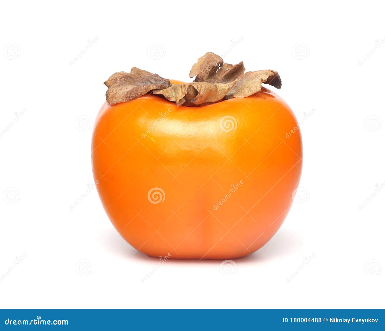 Persimmon Fruit Isolated on White Background. Orange Fresh Ripe ...