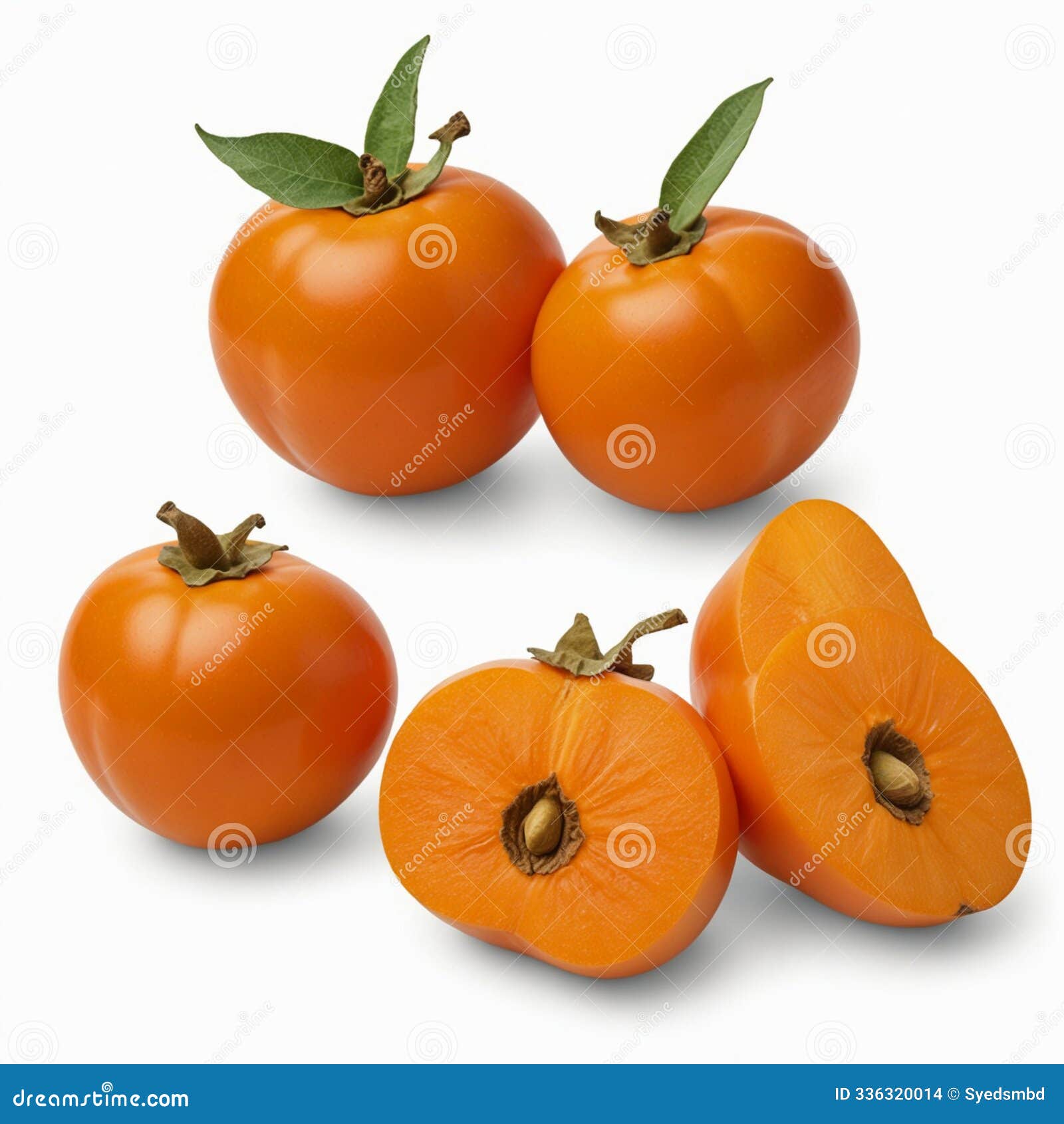 Persimmon Fruits Sketch Vector Illustration For Label, Background. One ...