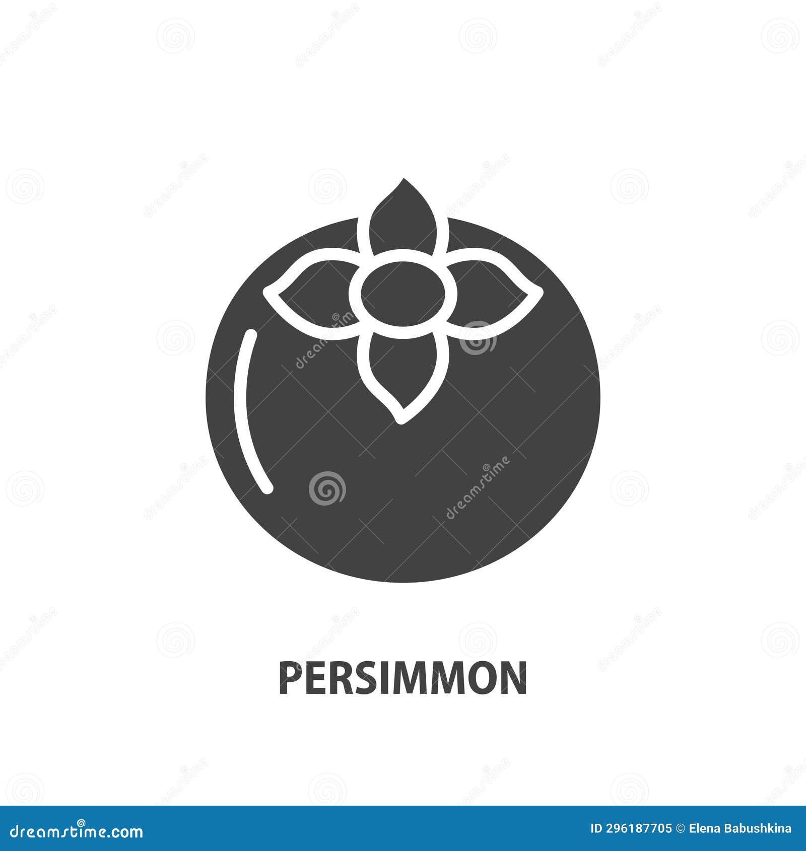 Persimmon Glyph Icon. Fruit Symbol Stock Vector - Illustration of diet ...