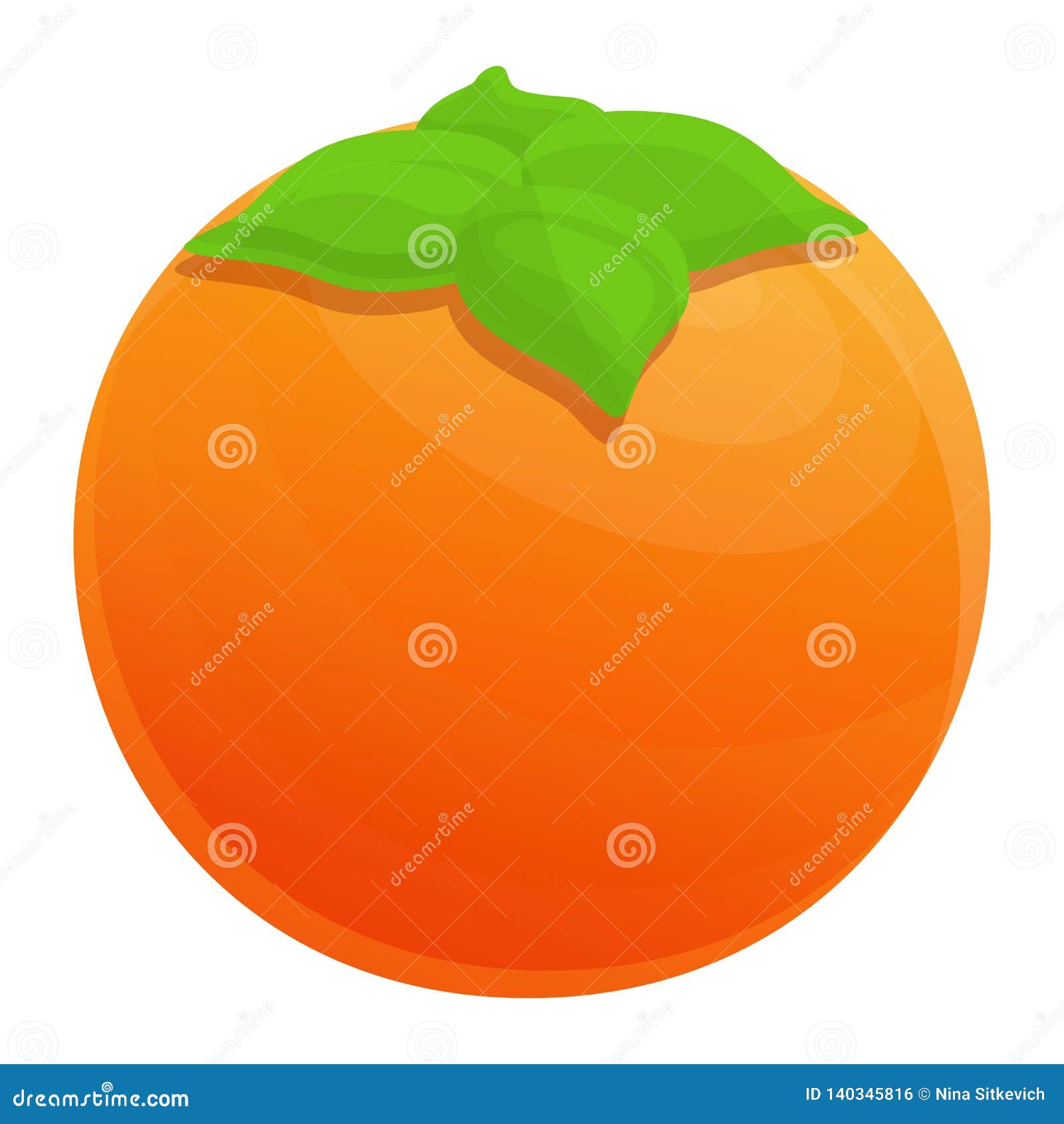 Persimmon Icon, Cartoon Style Stock Vector - Illustration of isolated ...