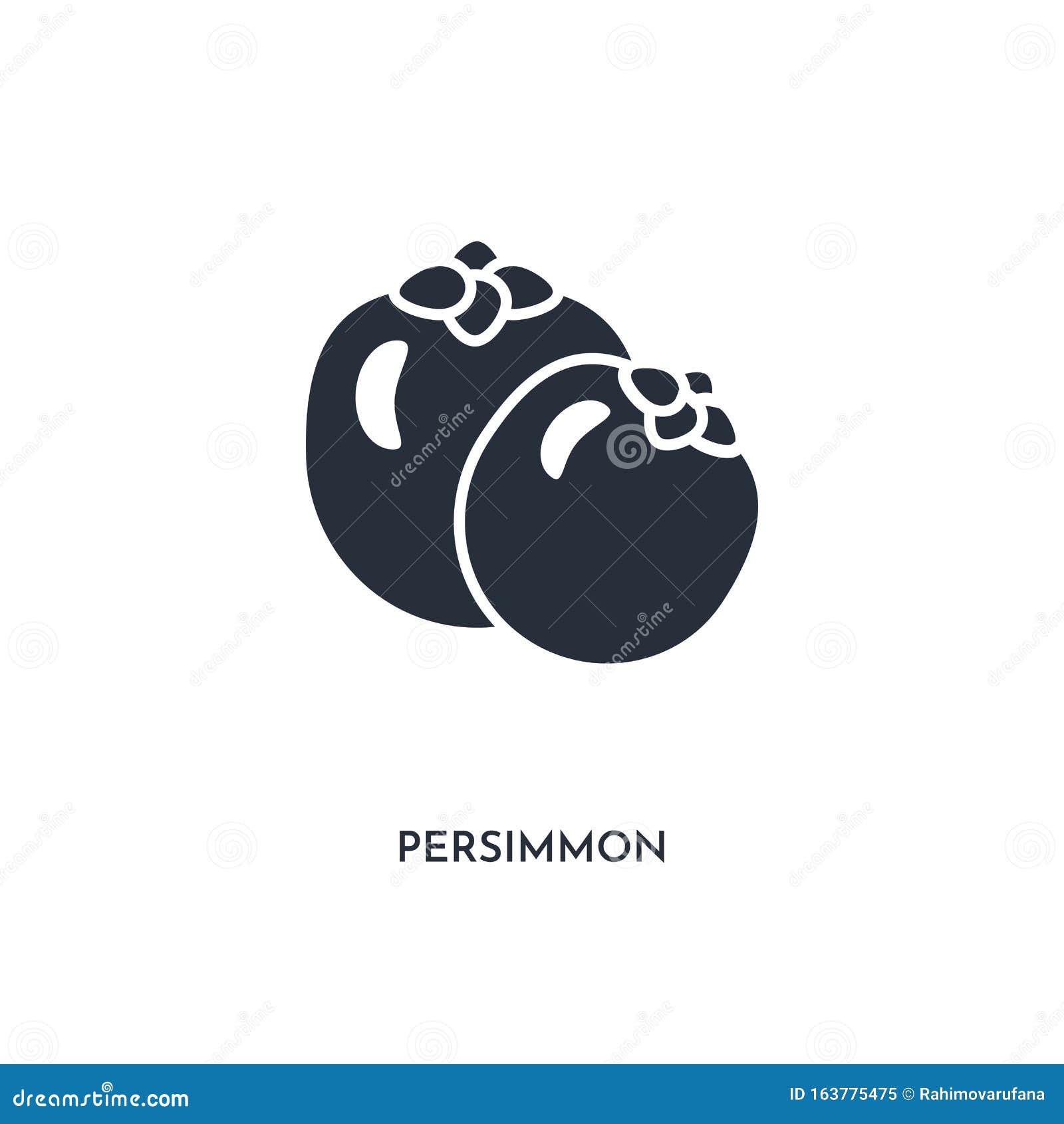 Persimmon Icon. Simple Element Illustration. Isolated Trendy Filled ...