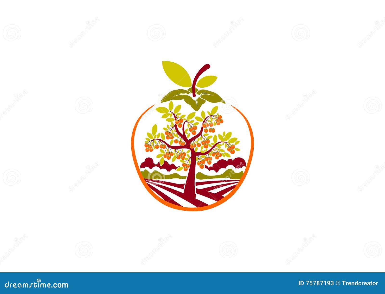 Persimmon Logo Design Cartoon Vector | CartoonDealer.com #75787193