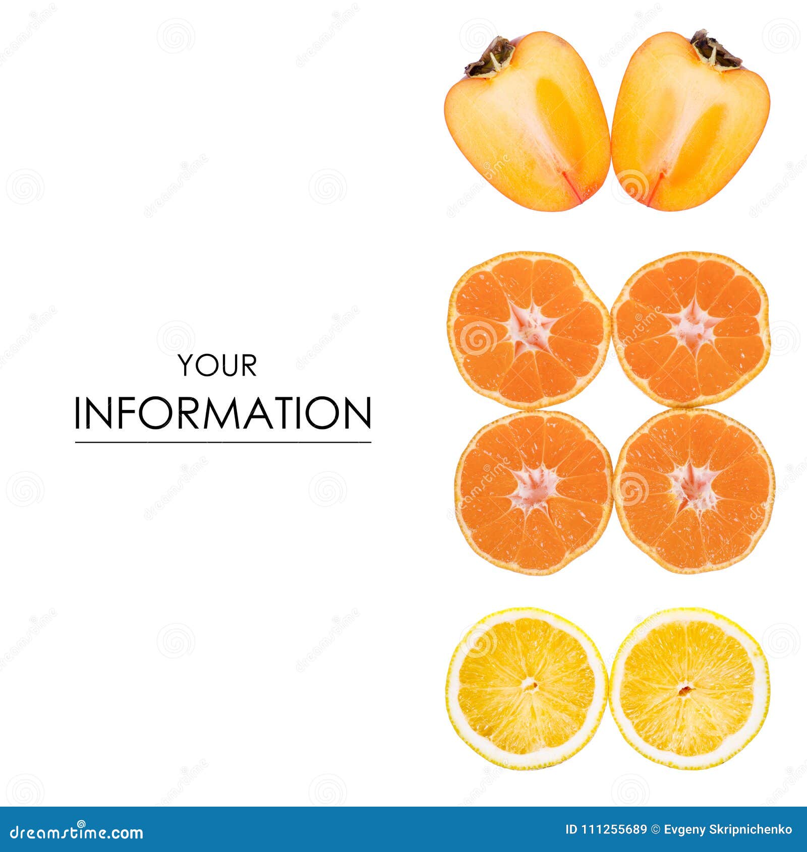 Persimmon Orange Lemon Set Pattern Stock Image - Image of nature ...