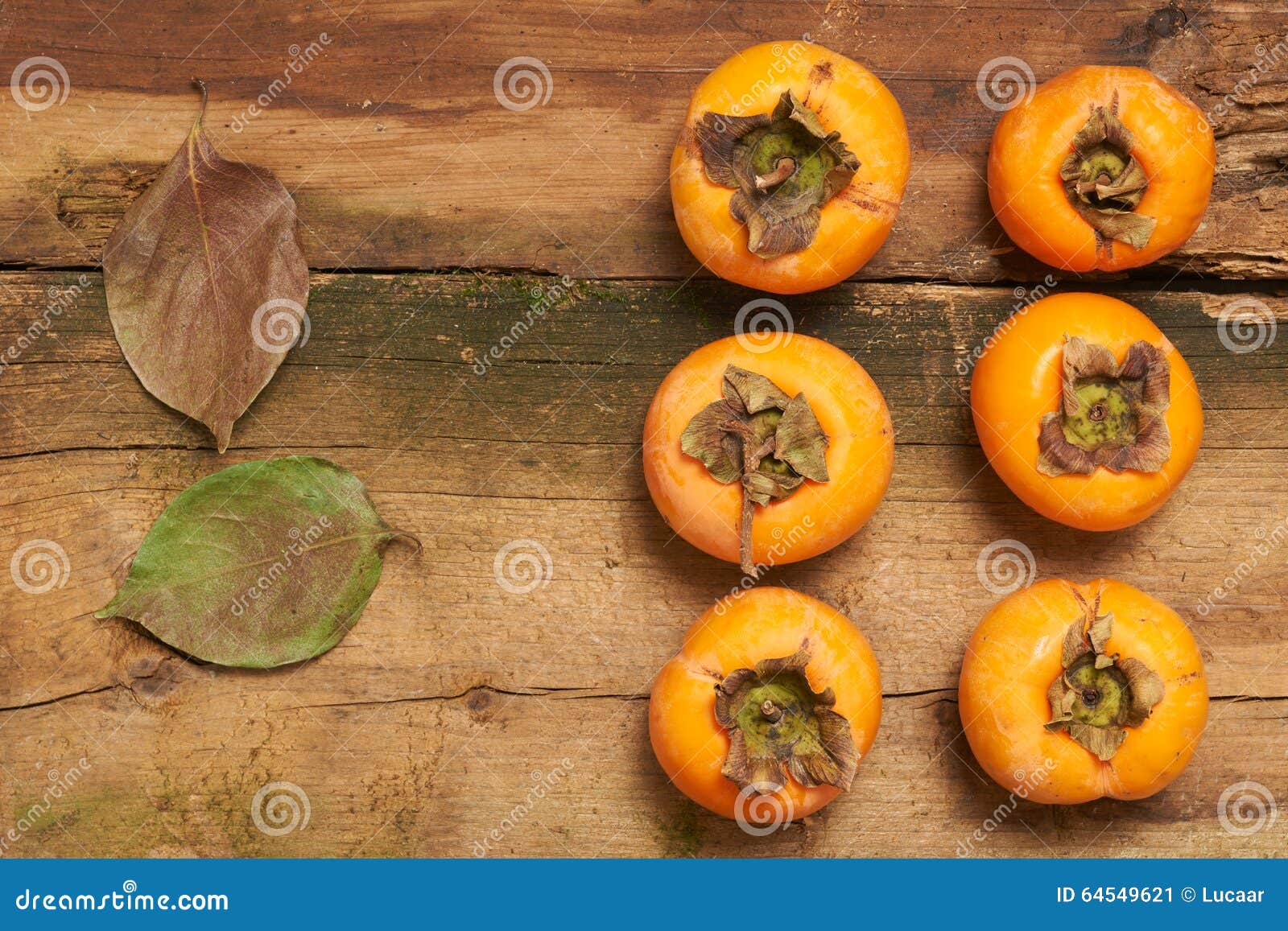 Persimmon Resting on an Old Table Stock Image - Image of vegetarian ...
