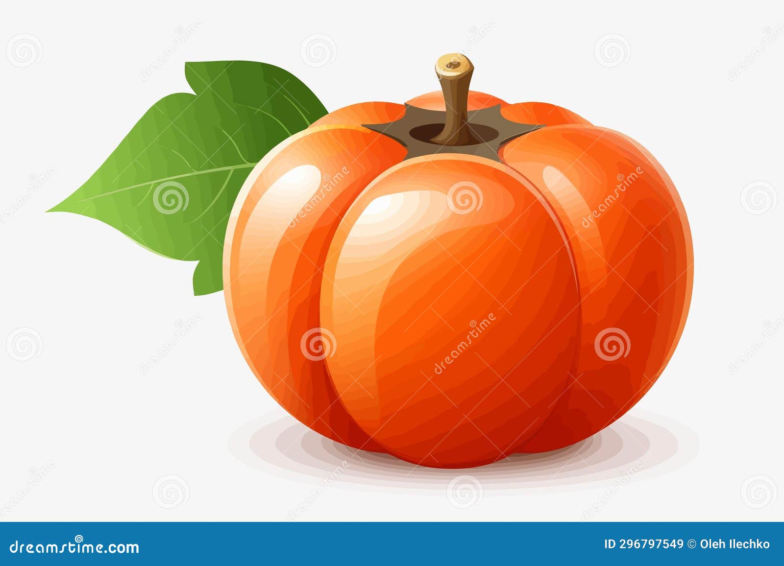 Persimmon Vector Flat Minimalistic Isolated Illustration Stock Vector ...