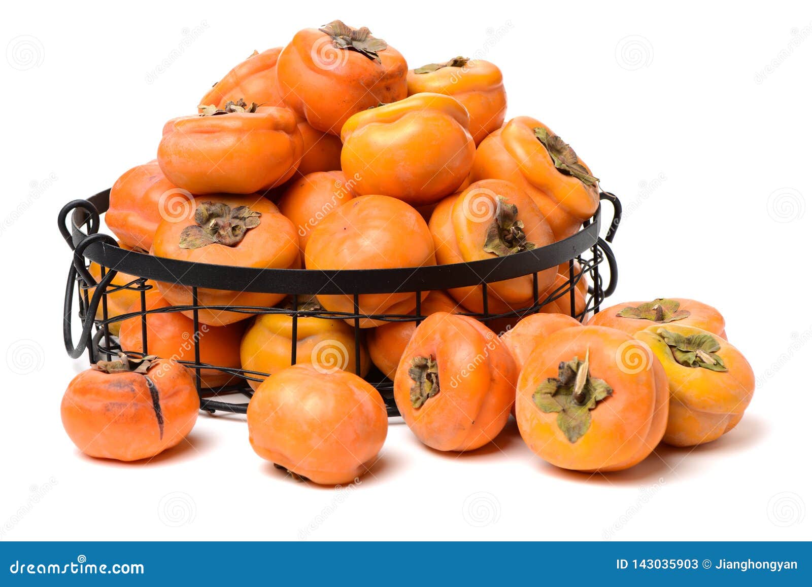 Persimmon on White Background Stock Image - Image of juicy, front ...
