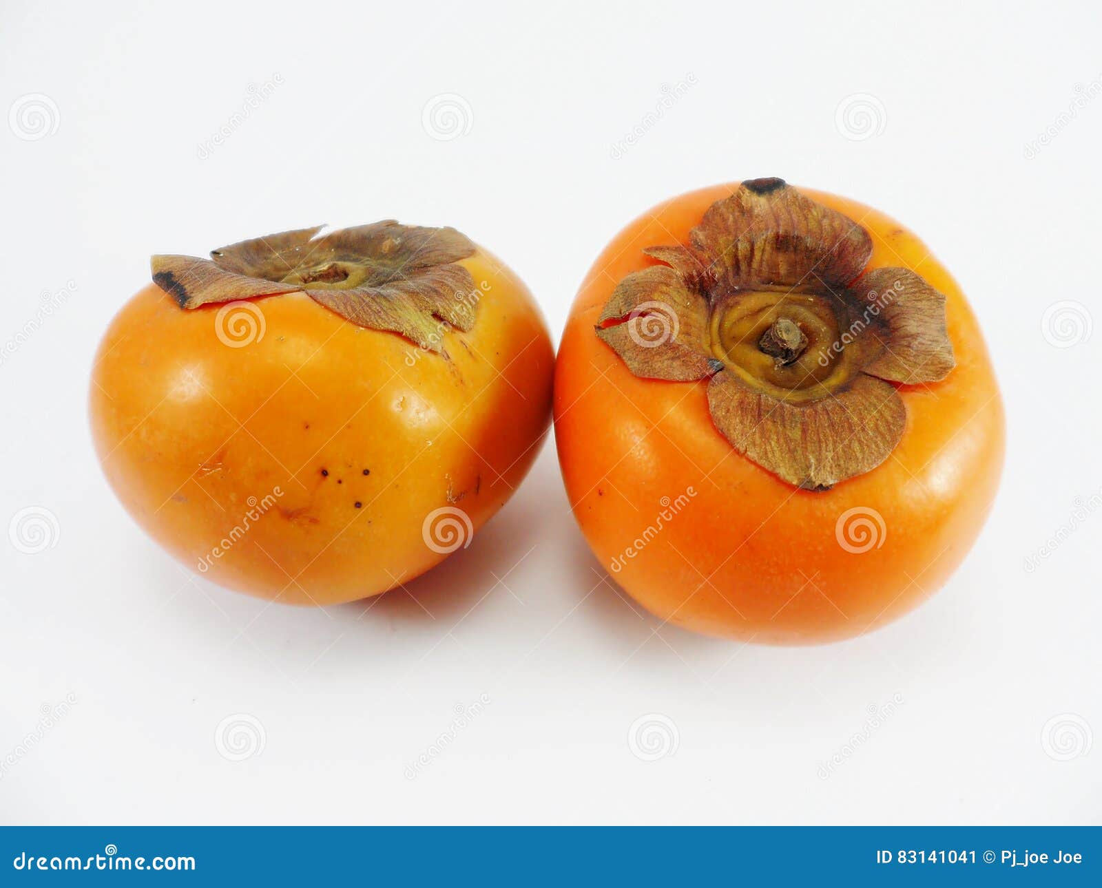 Persimmon on White Background Stock Image - Image of organic ...